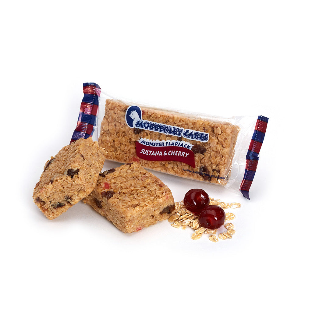Sultana & Cherry Monster Flapjack – Mobberley Cakes